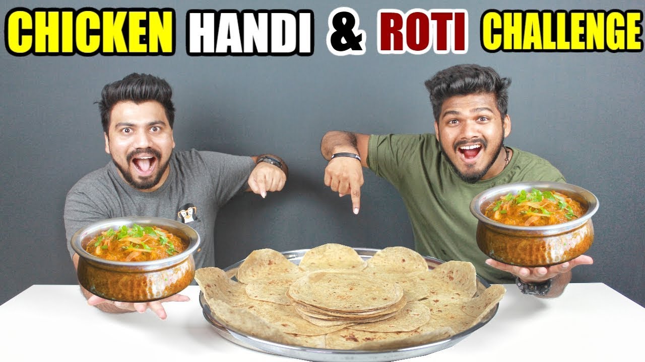 CHICKEN HANDI & ROTI CHALLENGE | SPICY CHICKEN HANDI EATING COMPETITION ...