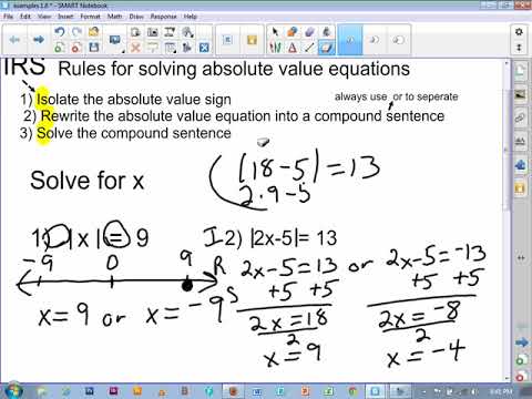 notes 1 6 absolute value equations - YouTube