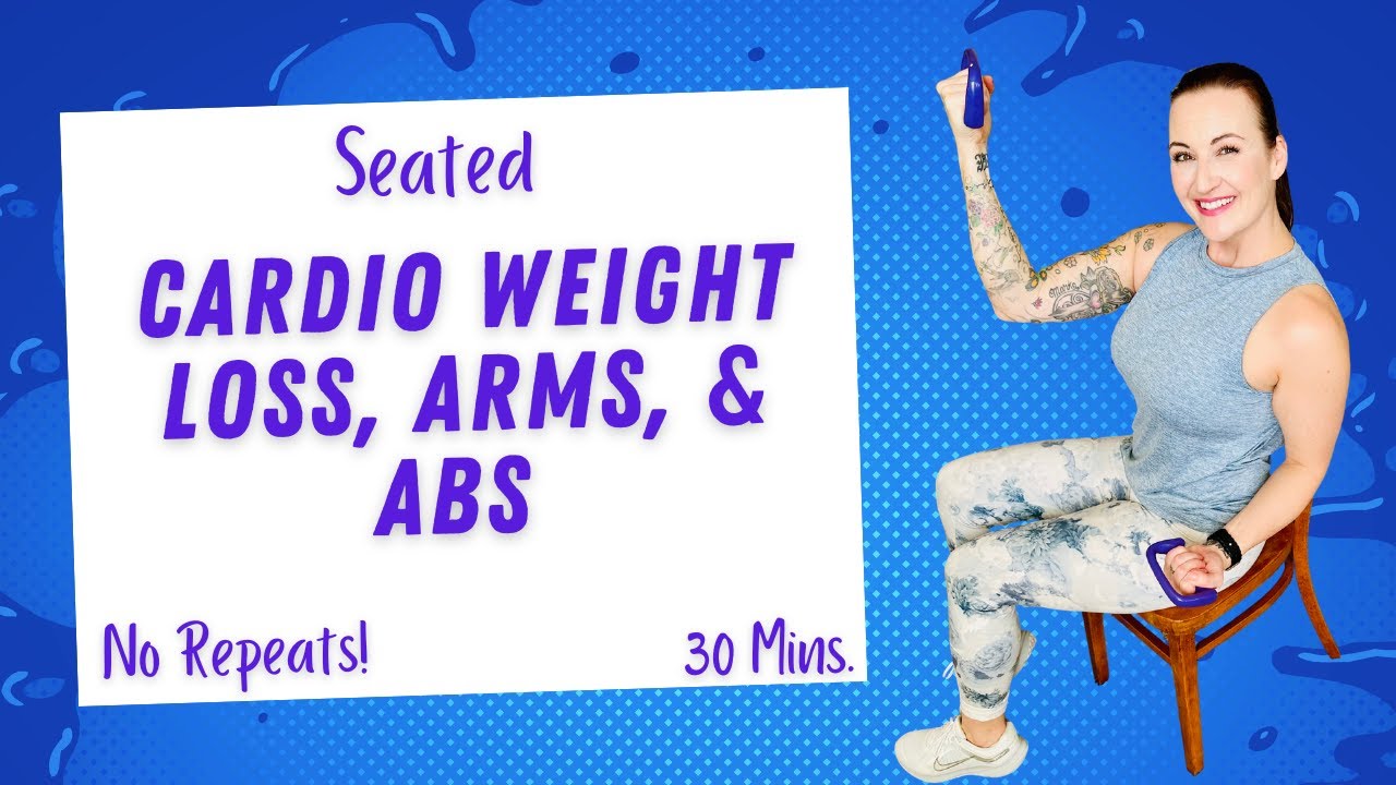 SEATED CARDIO, ARMS, & ABS: 30 Minute Chair Fitness For Weight loss ...