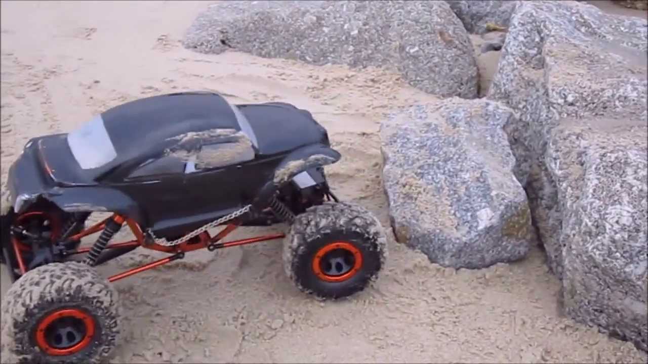 HSP Rock Crawler 1/10 - Crawling at the Beach - YouTube