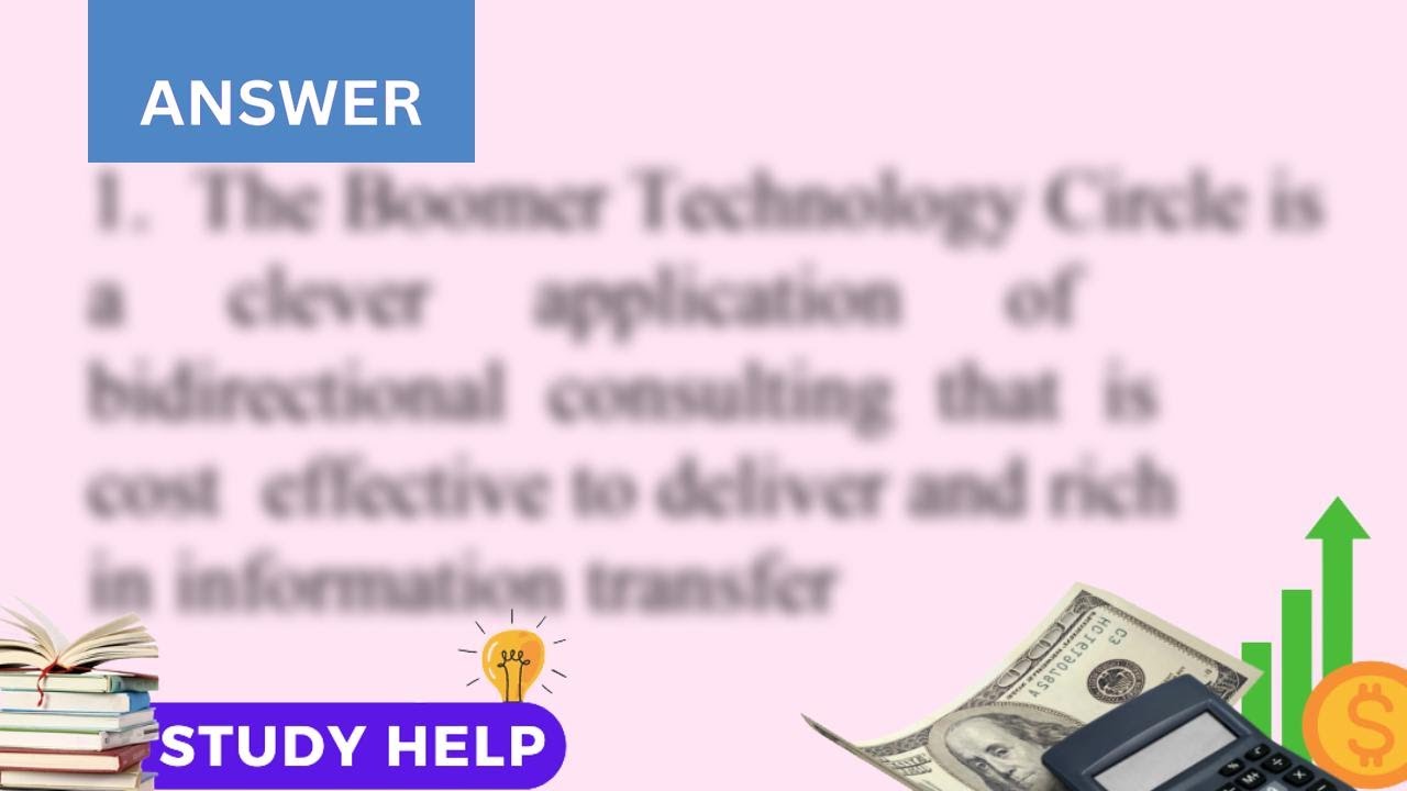 1. How does The Boomer Technology Circle illustrate the concept of the ...