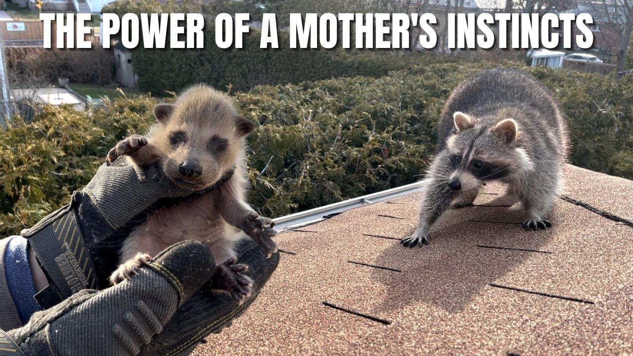 The Power of a Mother's Instincts - Raccoon Mom's Heroic Actions Caught ...