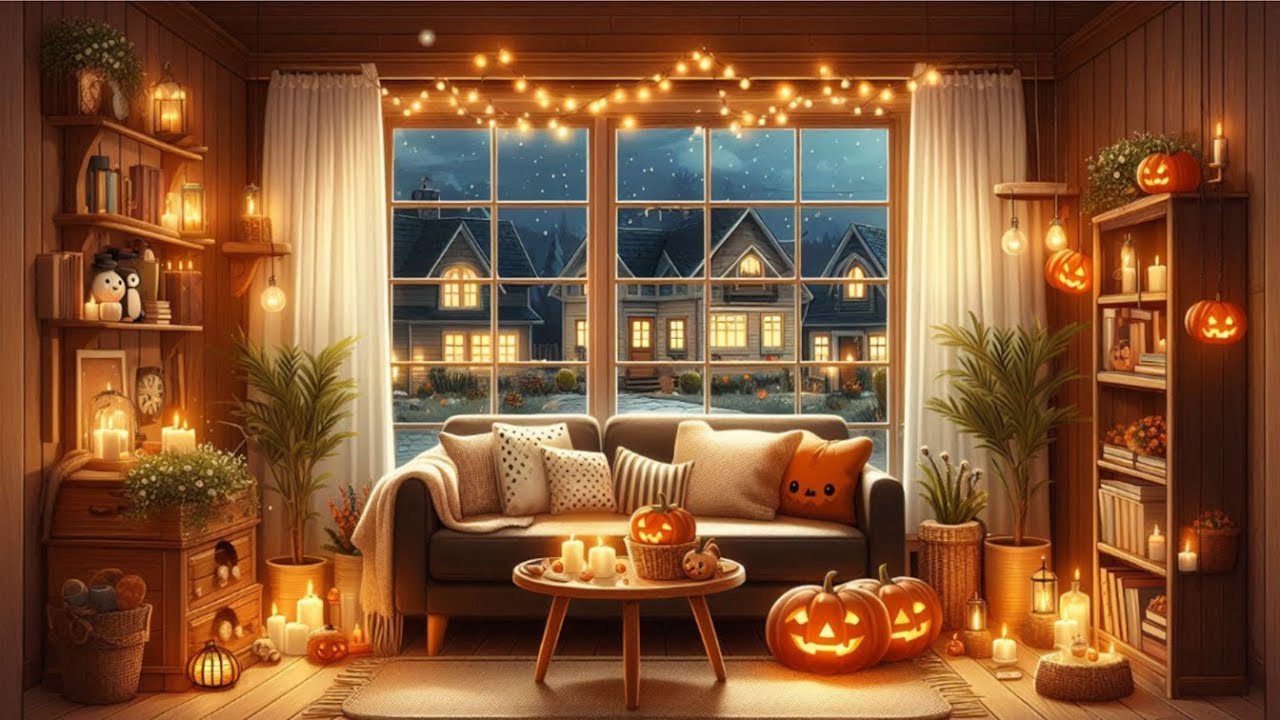 🎃 Cozy Halloween Cabin: Relaxing LoFi Beats for a Spooky Night 🍂 ...