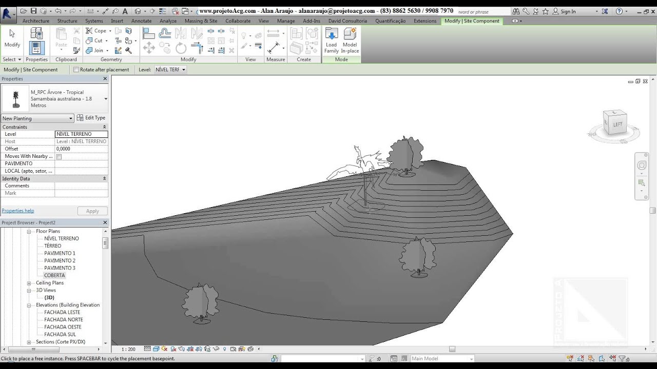 [REVIT] Adicionando objetos com Site Component - YouTube