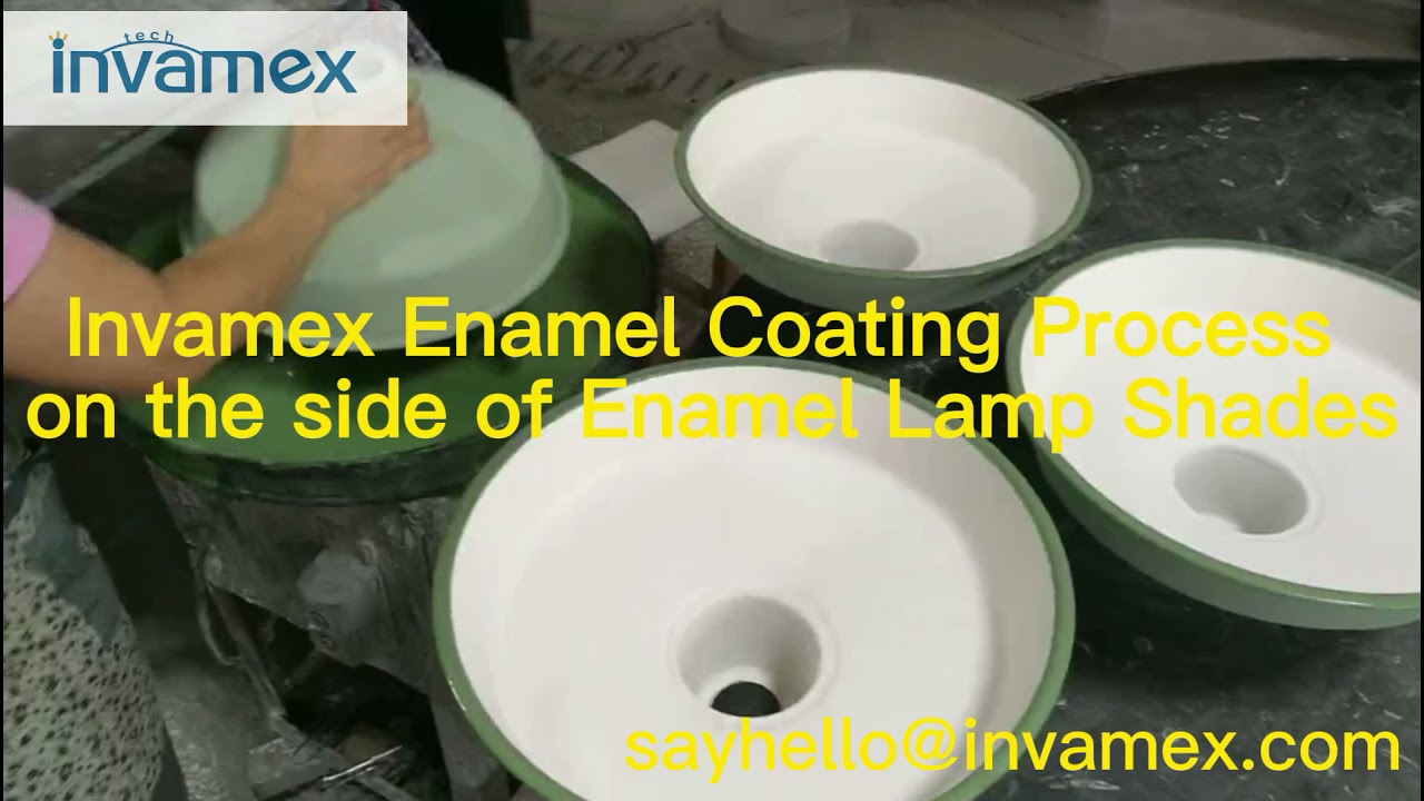 Invamex Enamel Coating on the side of Enamel Lamp Shades - YouTube
