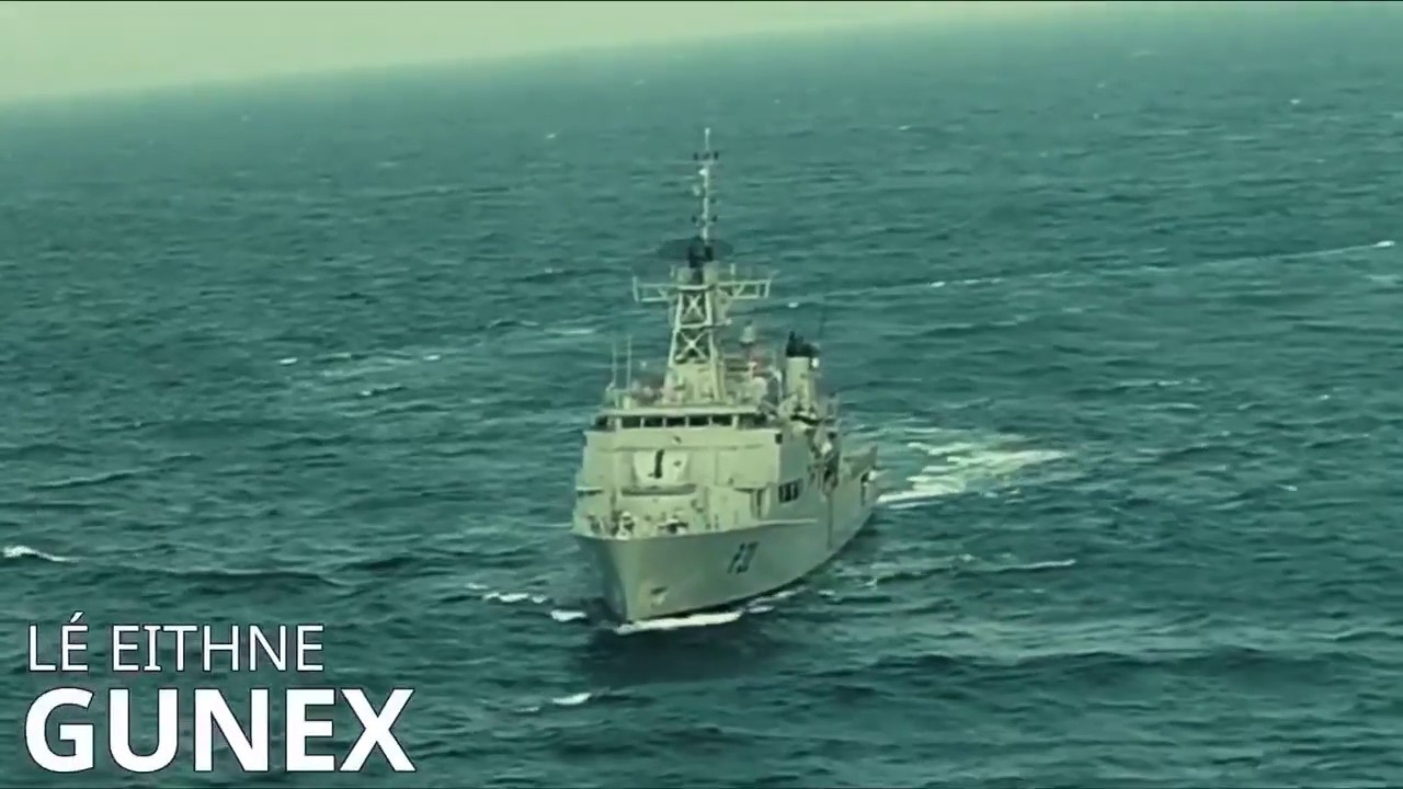 LÉ Eithne (#P31) sinking a Navigation Hazard with Gun Fire - YouTube