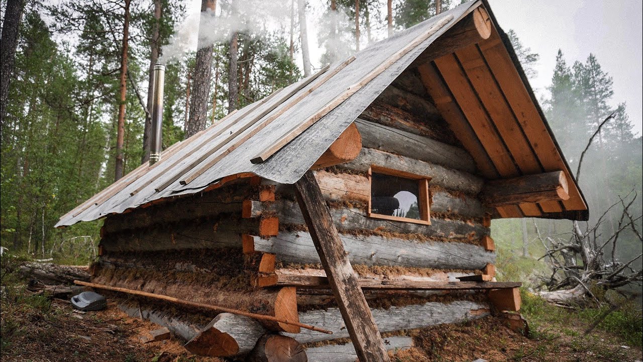 I LIVE ALONE IN A LOG CABIN IN THE FOREST. 2 DAYS IN SILENCE OFF GRID ...