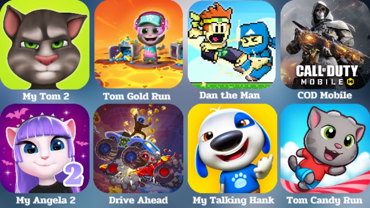 My Tom 2; Tom Gold Run (lava update); My Hank; COD Mobile; Dan The Man ...