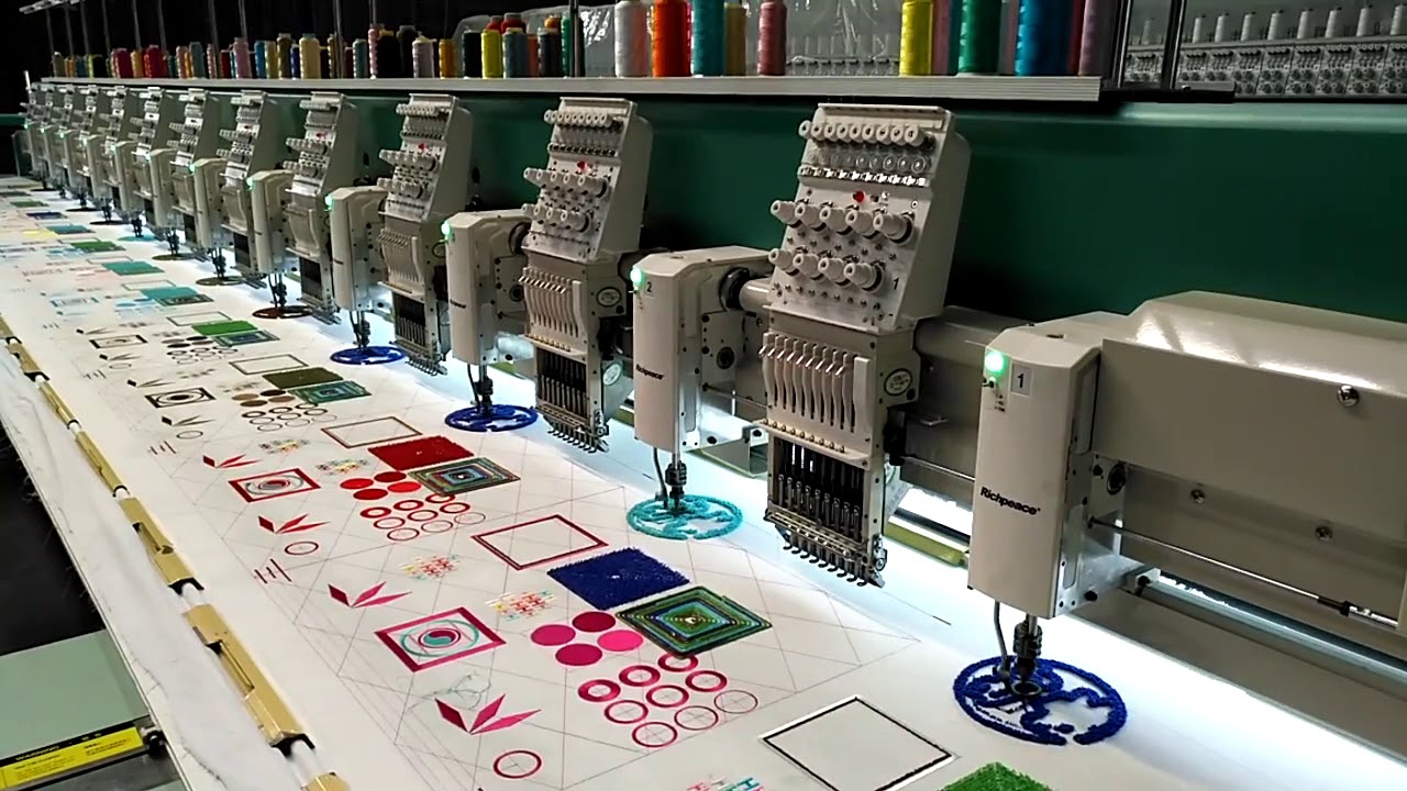 12+12 High Speed Chenille Embroidery Machine - YouTube