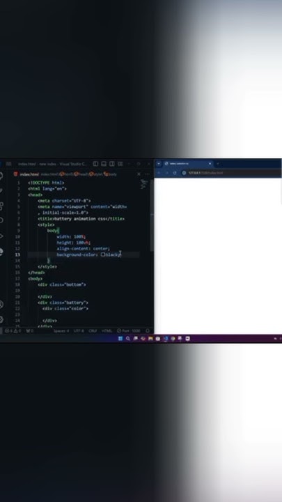 Battery animation using html and css #coding #computerprogramming #learnhtml5andcss3 - YouTube