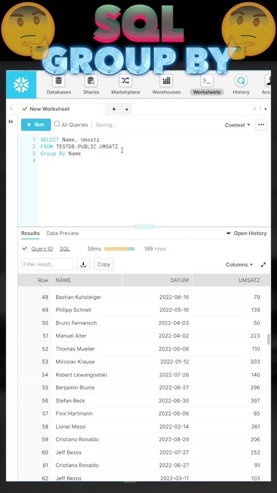 Group By in SQL Tutorial #informatik #sql #datenbank #datawarehouse #tabelle #database - YouTube