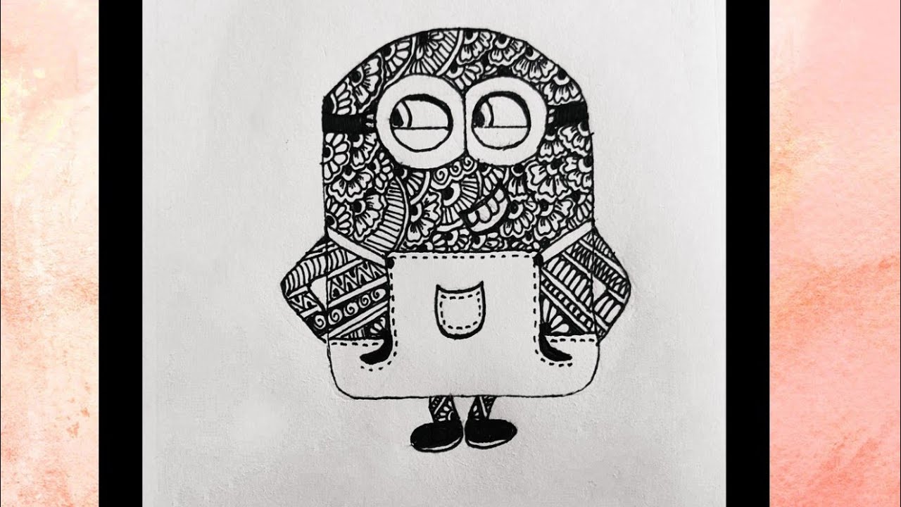 How to draw minion doodle art design ll how to draw minion ll minion ...