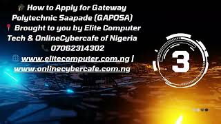 How to Apply for Gateway ICT Polytechnic Saapade (GAPOSA)