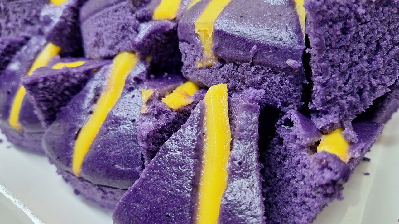 UBE PUTO CAKE WITH CHEESE |SOFT PUTO - YouTube