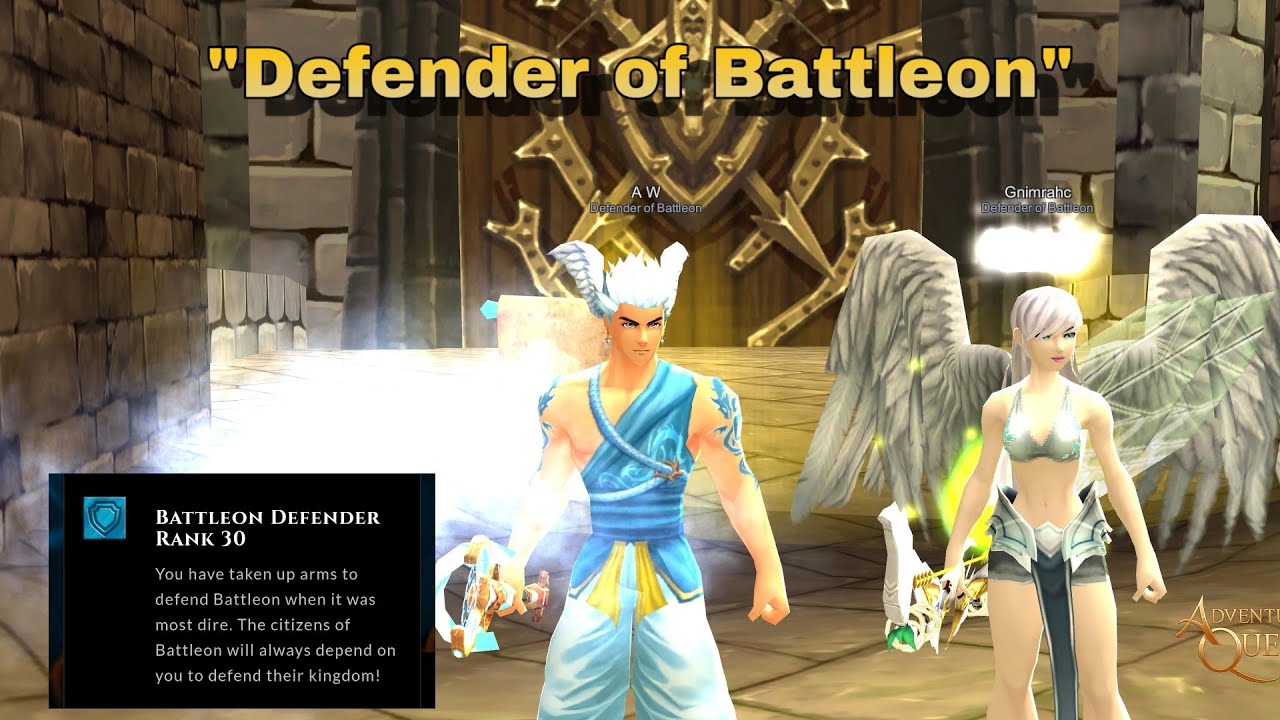 AQ3D Defender of Battleon Title & Character Special Badge! - YouTube