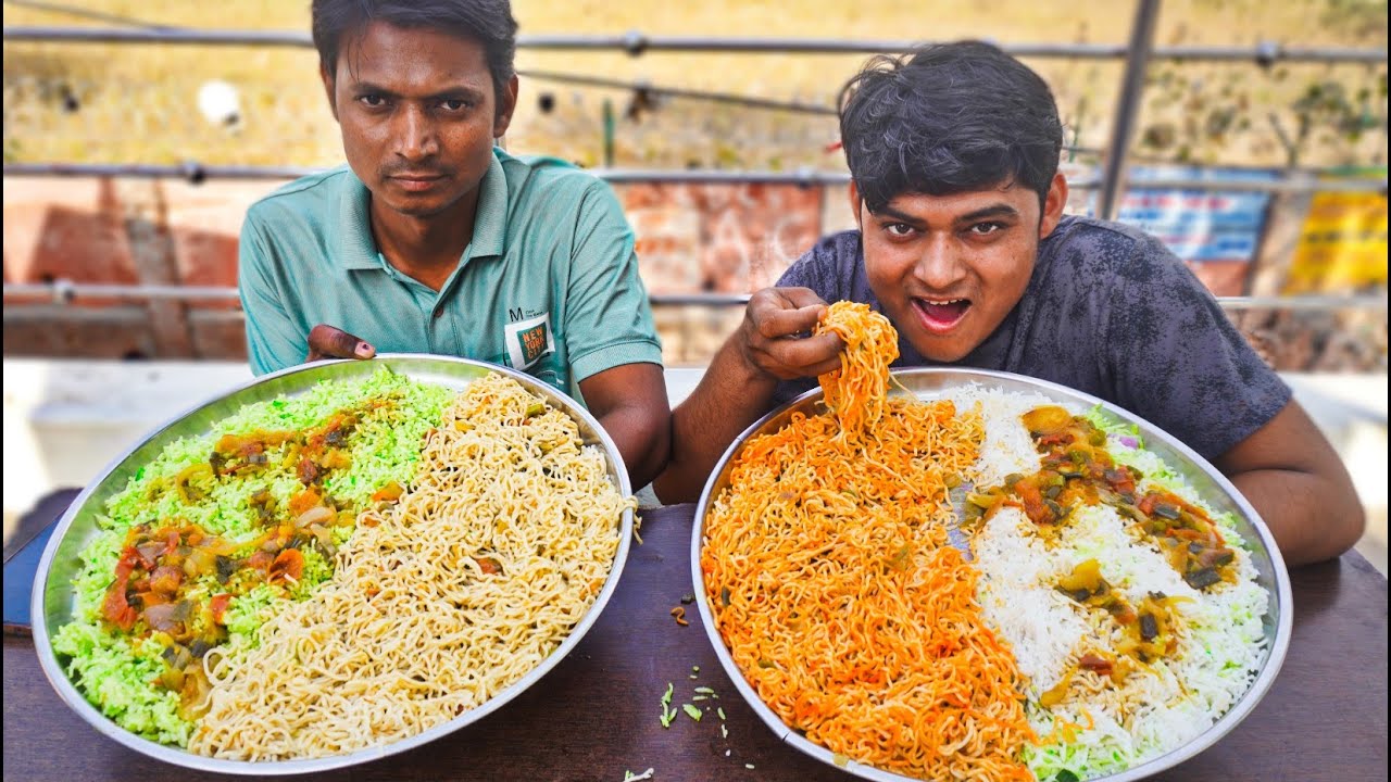 5Kg Street Chow Mein, Rice Eating Challenge | Massive Noodles & Rice ...