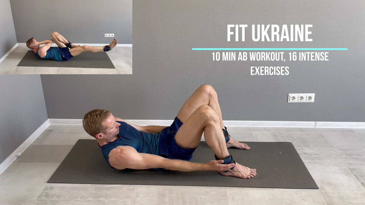 10 min AB Workout, 16 intense Exercises. Do it with fitness Motivation ...