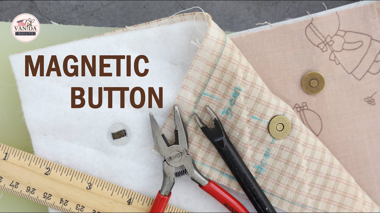 How to install a magnetic button with fabric วิธีตอกกระดุมแม่เหล็กแบบ ...