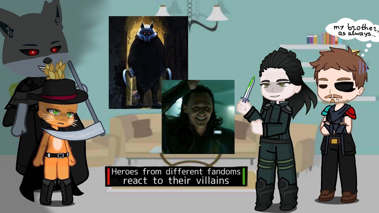 Heroes react to their villains ☆ |Loki| and |Death (Wolf)| 4/? ♡ - YouTube