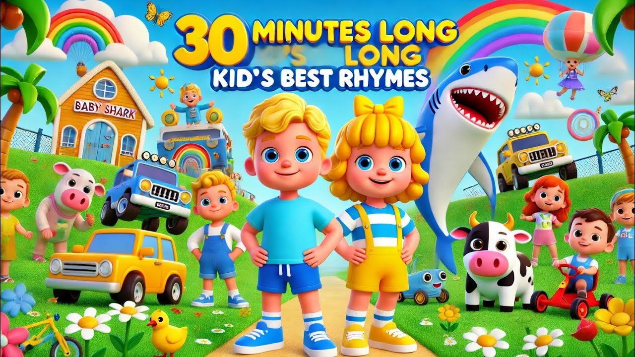 30 Minutes of Kid's Best Rhymes | Milo and Poppy | Baby Shark, Cars ...