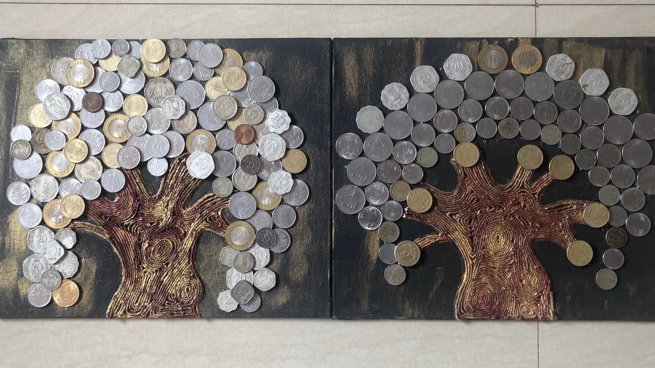 Coin tree/coin art/how to make coin tree/diy coin art/penny art/money ...