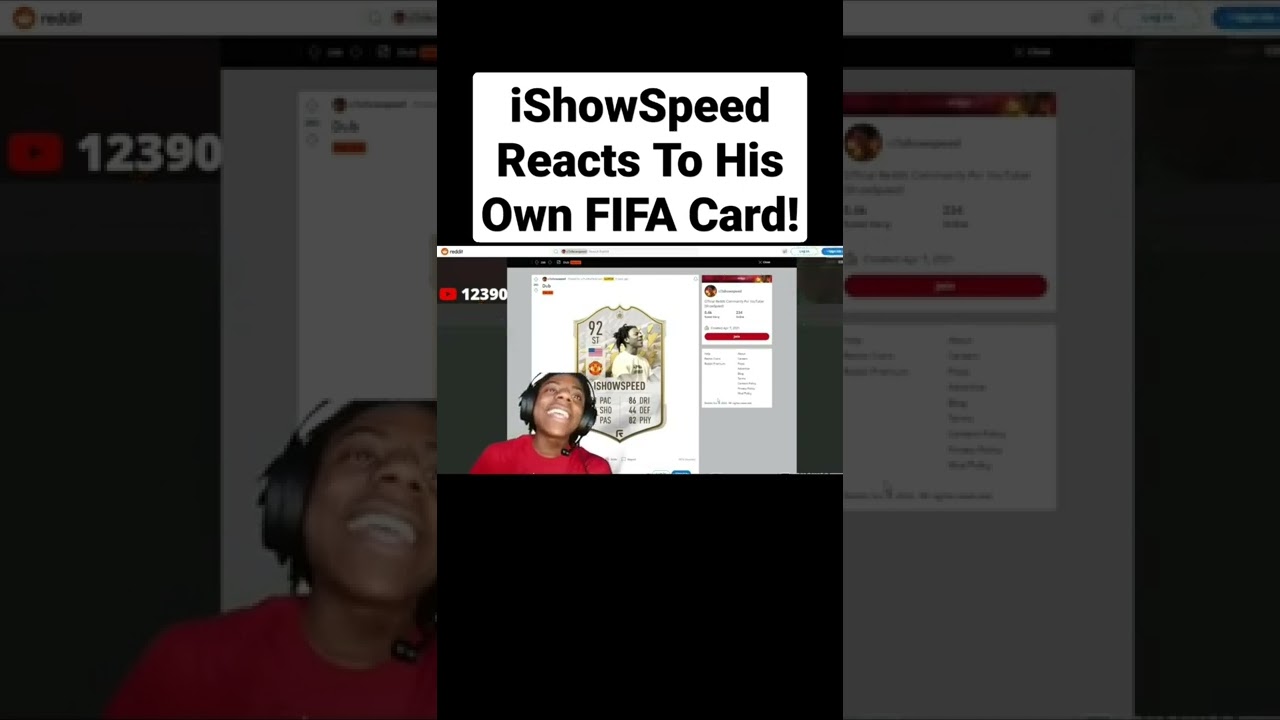 iShowSpeed Reacts To His Own FIFA Card! - YouTube