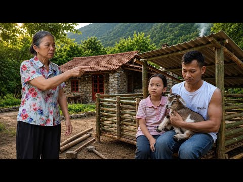 What was the single father's mother showing up at his house just as he finished build the goat shed?