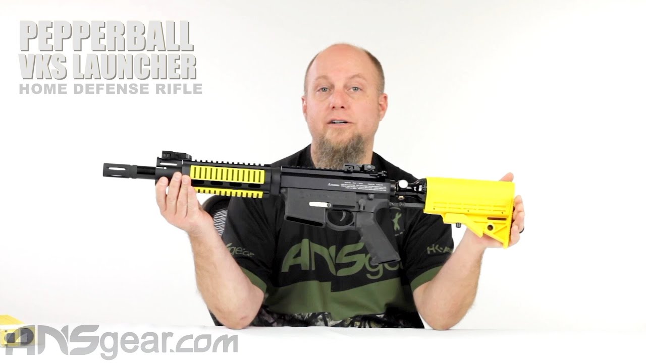 PepperBall VKS Launcher Home Defense Rifle - Review - YouTube