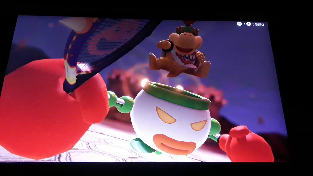Mario Tennis Aces - Dry Bowser And Bowser Jr vs Toad And Toadette - YouTube