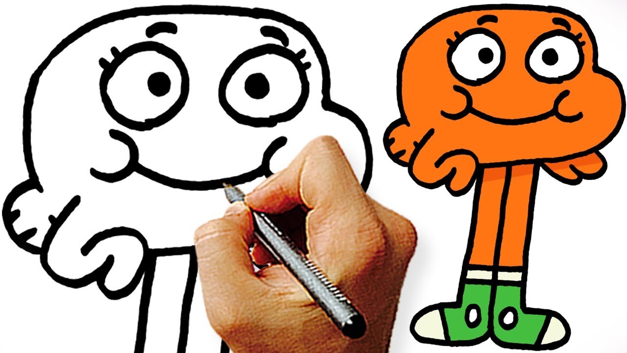 Very Easy! How to Draw Darwin from The Amazing World of Gumball. - YouTube