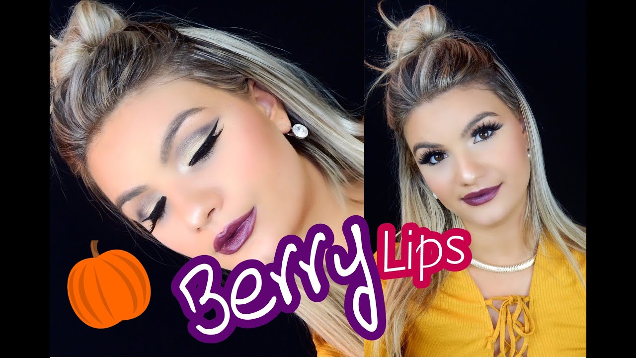 Fall Makeup Tutorial - Berry Lips and Winged Liner - YouTube