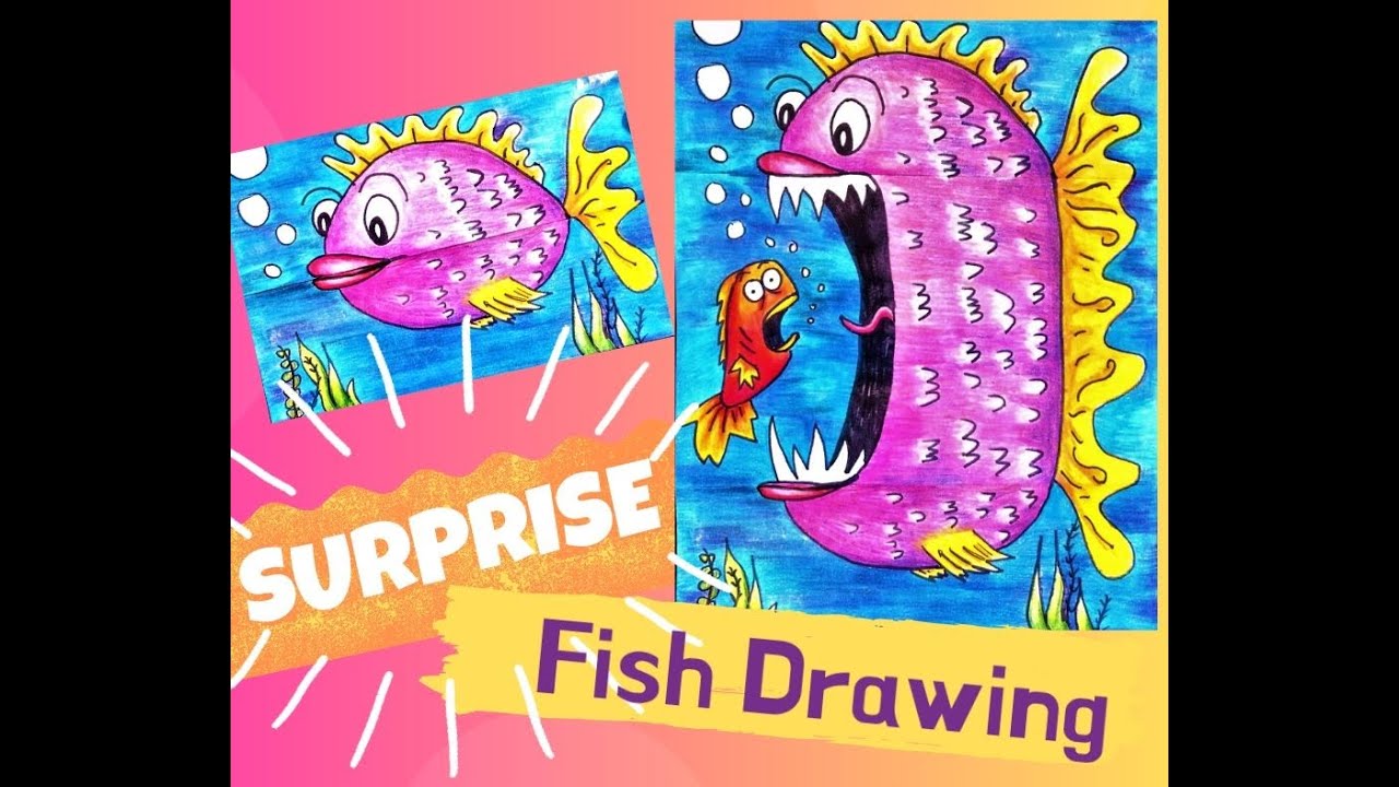 Folded Surprise Fish Drawing - YouTube
