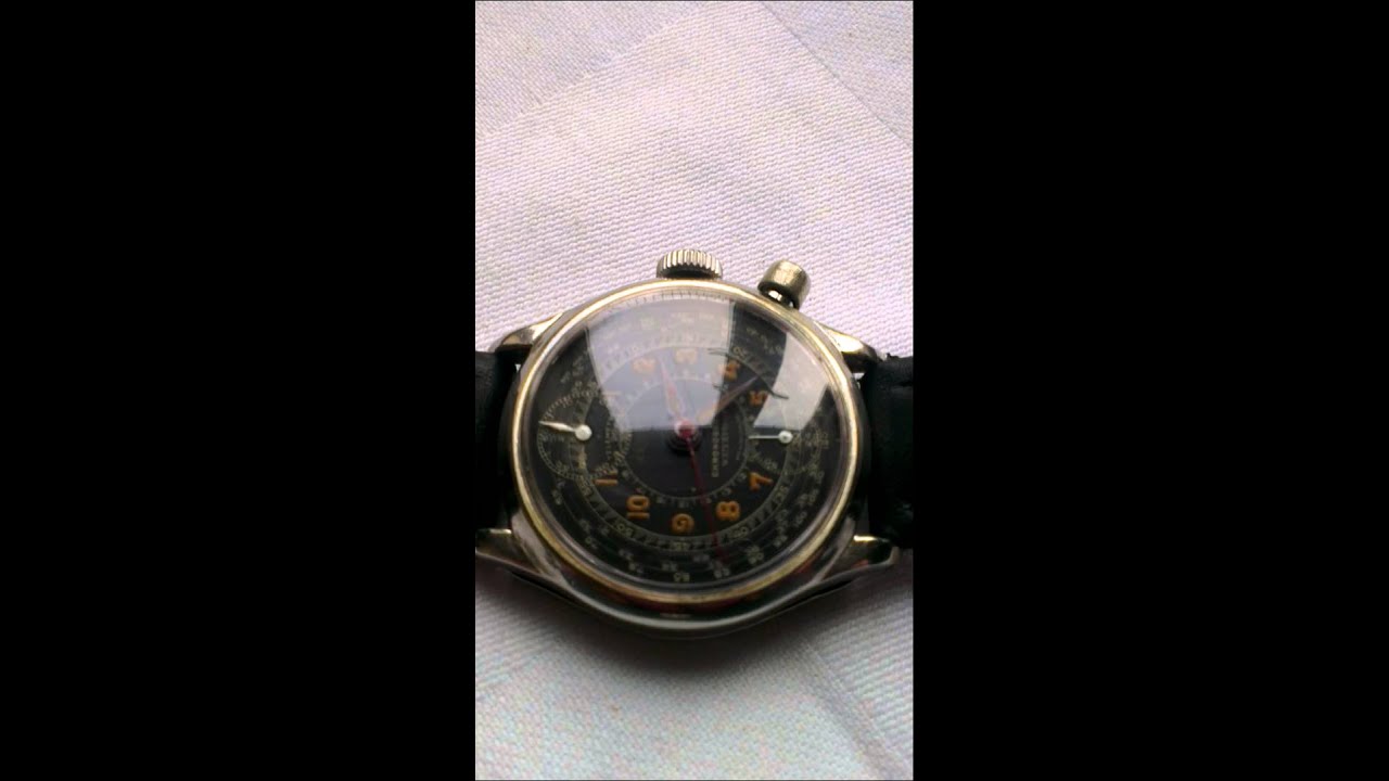 Vintage 1 button chronograph watch functions. - YouTube