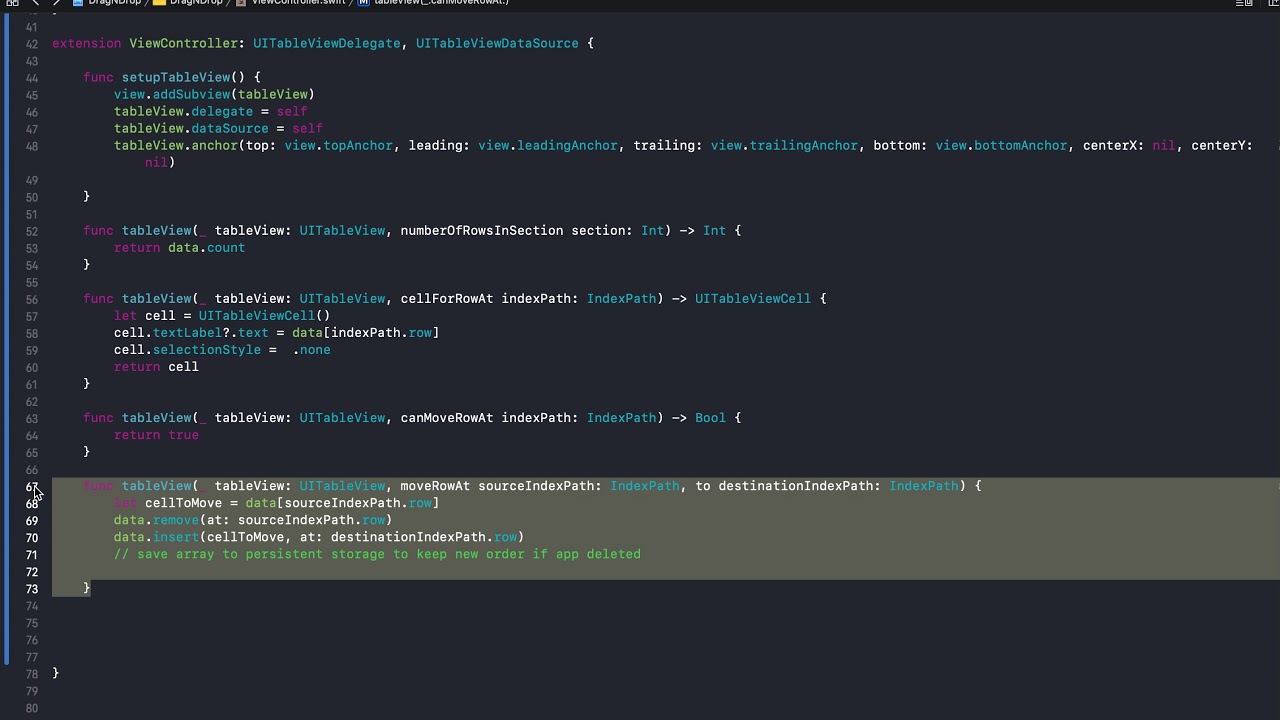 UITableView Drag and Drop - YouTube