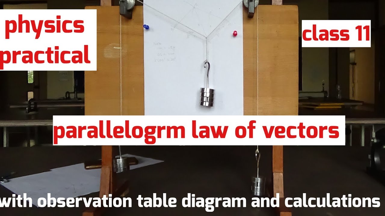 parallelogram law of vectors class 11 physics experiment - YouTube