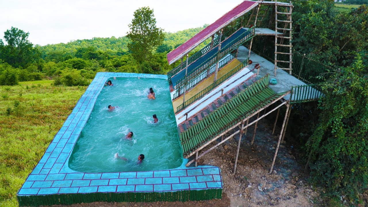Build the most amazing swimming pool with amazing water slides for ...