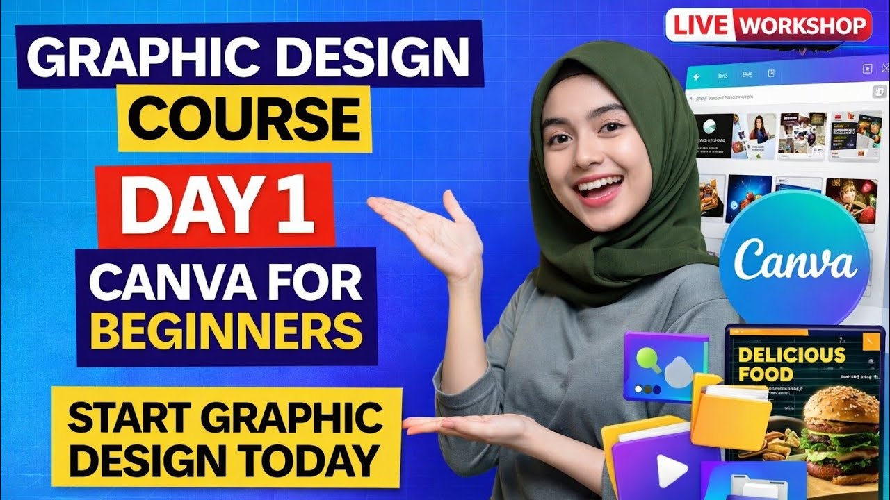 Graphic Design Course Day 1 | Canva Tutorial for Beginners | Graphic ...