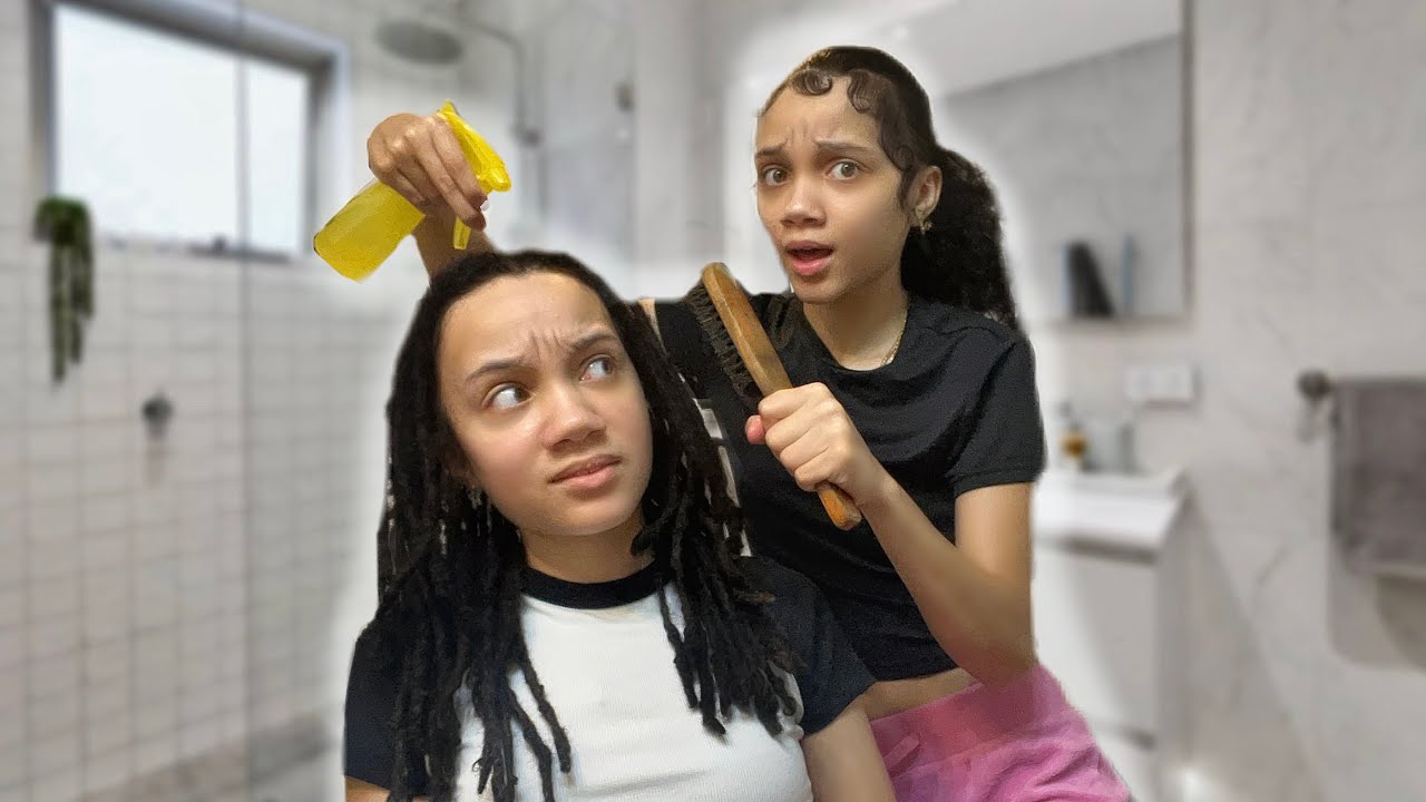 I TRIED to Style my Twin Sisters Locs.. - YouTube