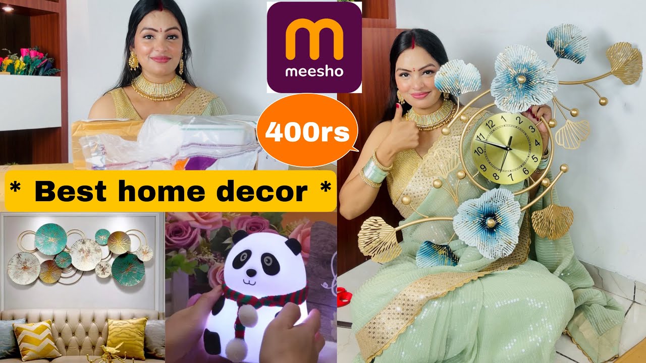 Meesho home decor haul || best affordable light lamp,showpiece,watch ...