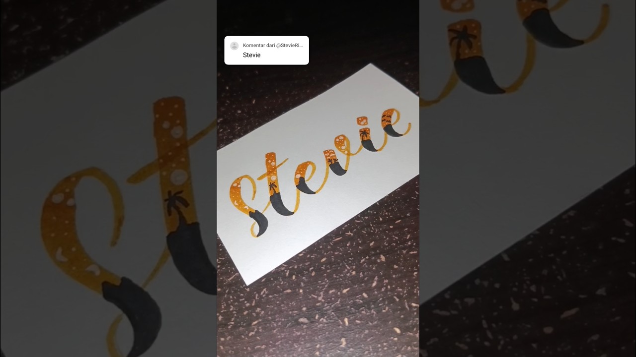 Lettering " Stevie" #calligraphy #handlettering #art #lettering #shorts ...