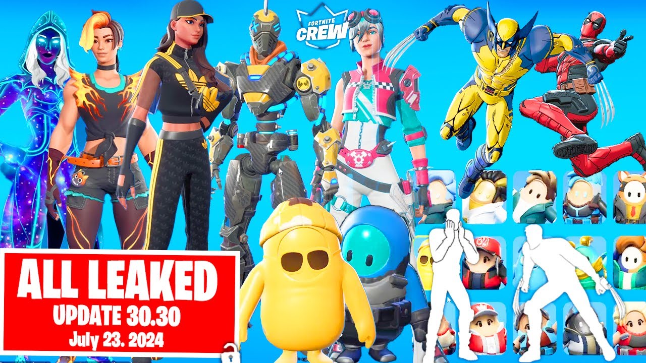 All Fortnite LEAKED Skins, Emotes, Cosmetics Update 30.30: Fall Guys ...