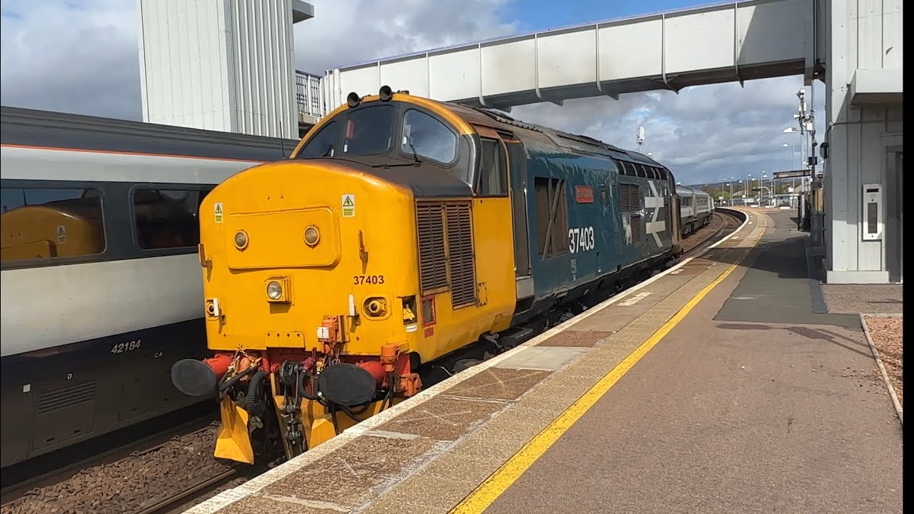Scotrail Class 43 *crossover* with Class 37403 at Montrose - YouTube