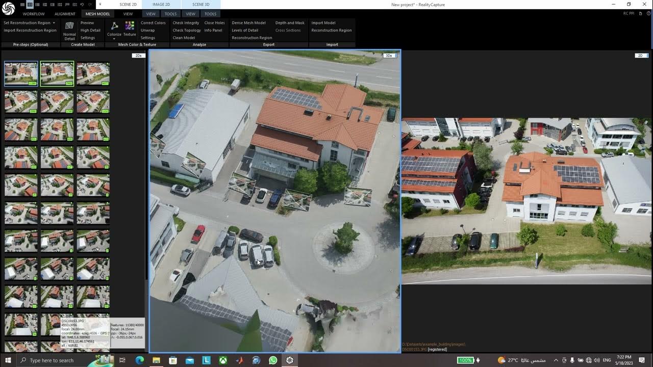 3D photogrammetry using RealityCapture | Tutorial 2 drones | Arabic | تحويل الصور الجوية الى ثري ...