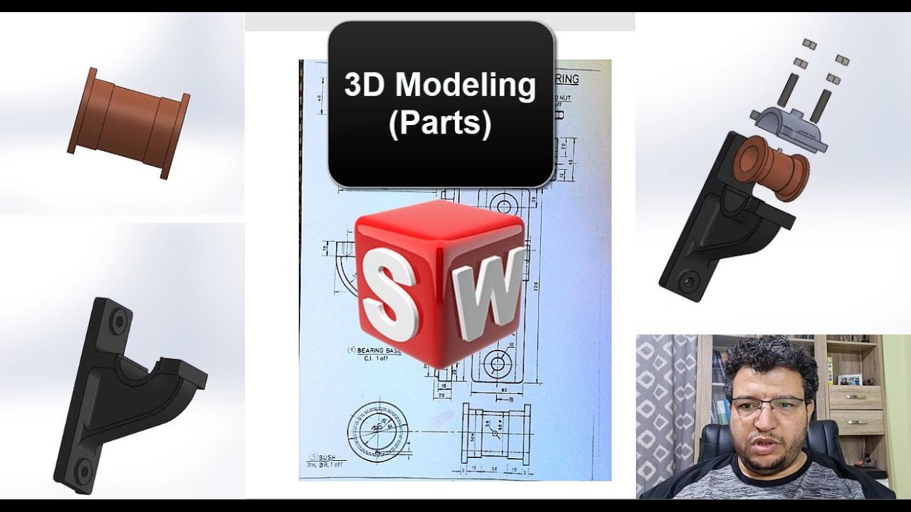 SW Tutorial -Bearing housing- part 2-parts - YouTube