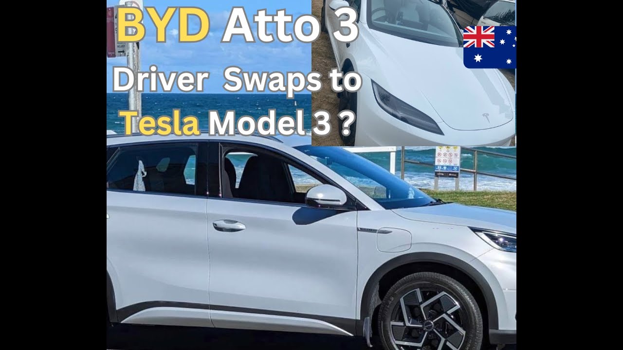 BYD Atto 3 driver swaps to Tesla Model 3 - YouTube