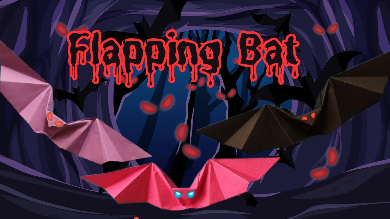 How To Make Flapping Bat For Halloween Decoration | Origami Paper ...