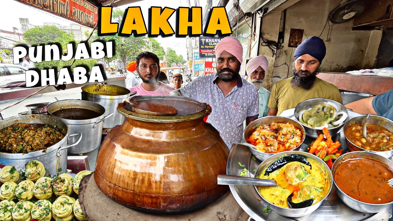 Lakha Punjabi Dhaba ki Naulakha Thali | Bharta, Deg wali Daal, Kadhi ...