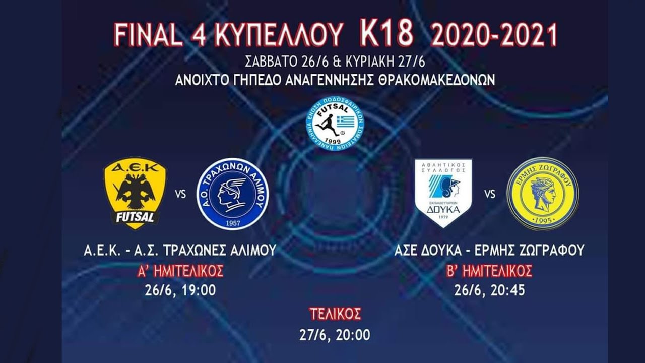 AEK - Α.Σ ΤΡΑΧΩΝΕΣ ΑΛΙΜΟΥ _Final-4 Κυπέλλου U18 / 1ος ημιτελικός - YouTube