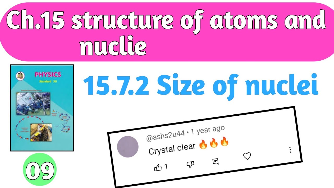ch 15. Atom and Nuclie 09|| class 12||Size of nucleus ||physics ...