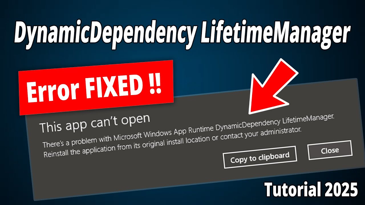 Solved Microsoft Windows App Runtime Dynamicdependency 6382